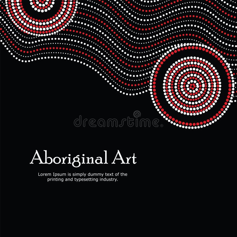 Aboriginal Art Vector Banner with Text. Stock Vector - Illustration of ...