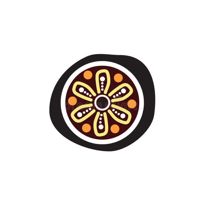 Aboriginal Art Background Icon Logo Template Stock Illustration ...