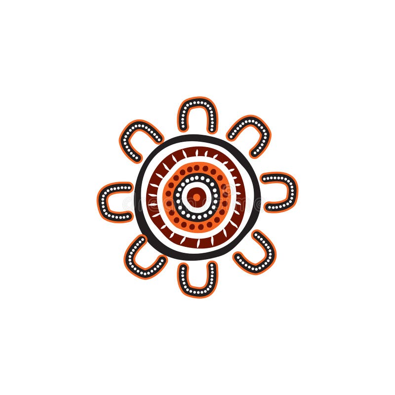 Aboriginal Art Background Icon Logo Template Stock Illustration ...
