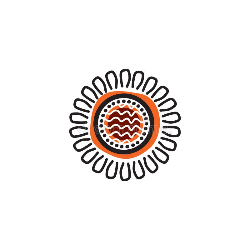 Aboriginal Art Background Icon Logo Template Stock Illustration ...