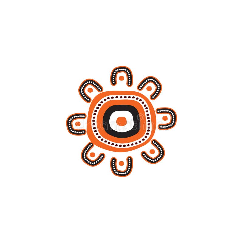 Aboriginal Art Background Icon Logo Template Stock Illustration ...