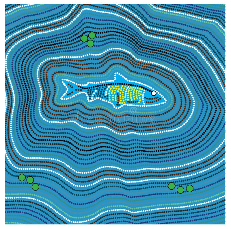 Aboriginal Art Vector Background. Fish Stock Vector - Illustration of ...
