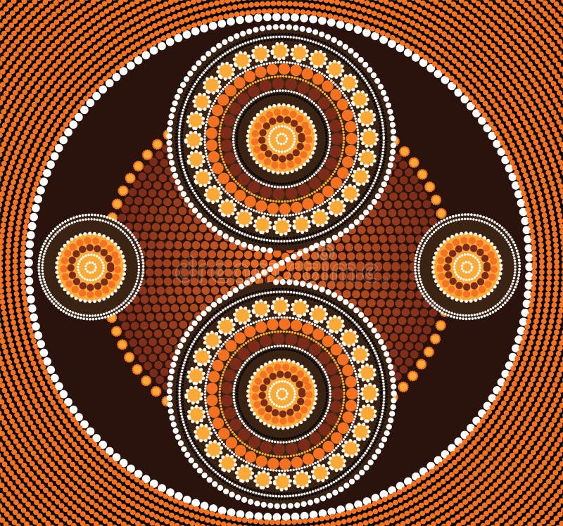 Aboriginal Art Vector Background Stock Vector - Illustration of ...