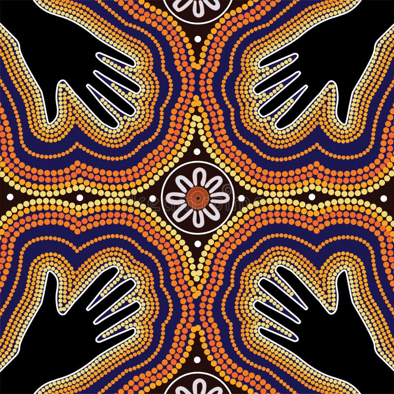 Aboriginal Art Vector Background. Stock Vector - Illustration of circle ...