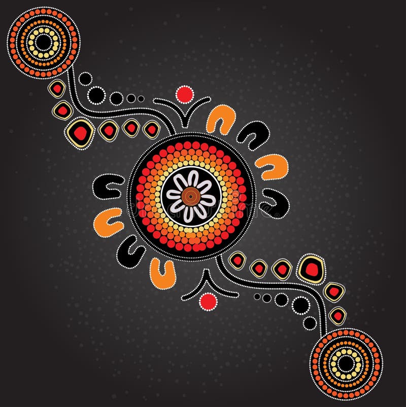 Aboriginal Art Vector Background. Stock Vector - Illustration of shape ...