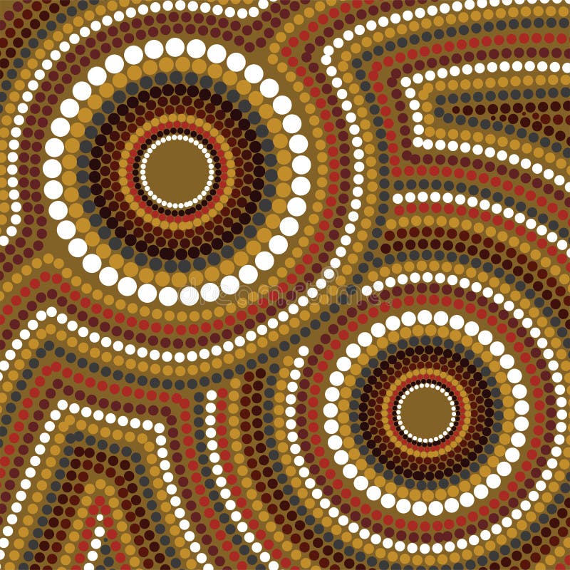 Aboriginal Art Vector Background. Stock Vector - Illustration of shape ...