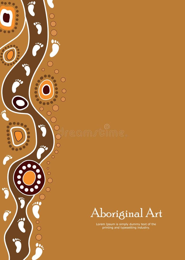 Aboriginal Art Vector Banner with Text. Stock Vector - Illustration of ...