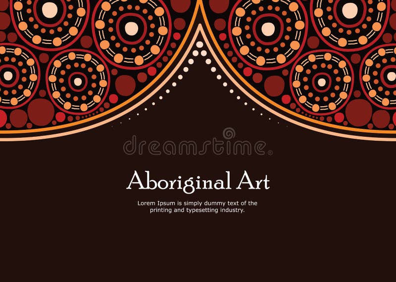 Aboriginal Art Vector Banner with Text. Stock Vector - Illustration of ...