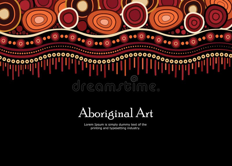 Aboriginal Art Vector Banner with Text. Stock Vector - Illustration of ...
