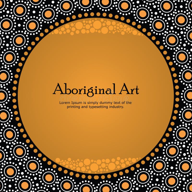Aboriginal Art Vector Banner with Text. Stock Vector - Illustration of ...