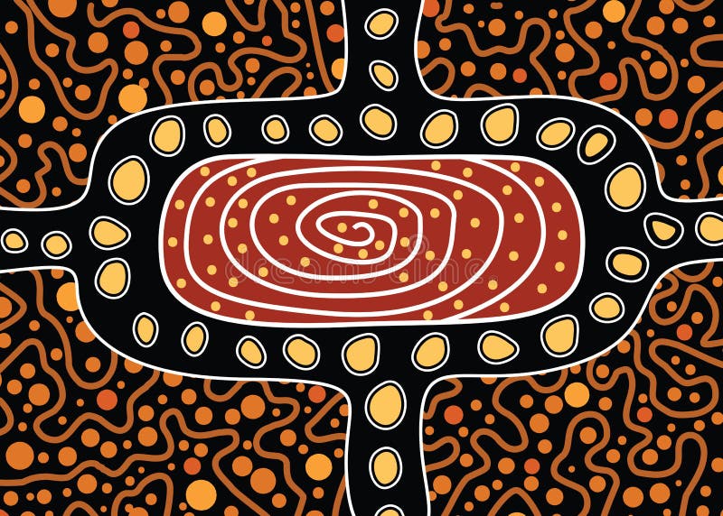 Connection Concept, Aboriginal Art Vector Painting, Illustration Based ...
