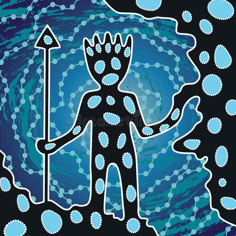 Aboriginal Art Vector Painting. Stock Vector - Illustration of ...