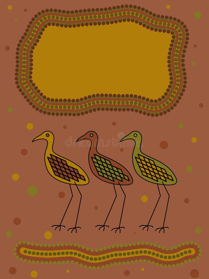 Aboriginal Bird Design stock vector. Illustration of artistic - 10432573