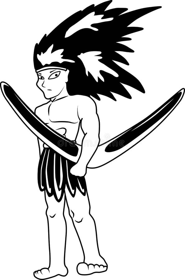 Aboriginal cartoon stock vector. Illustration of indigenous - 27065399