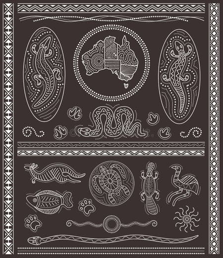 Aboriginal Design Elements stock vector. Illustration of animals - 43075711