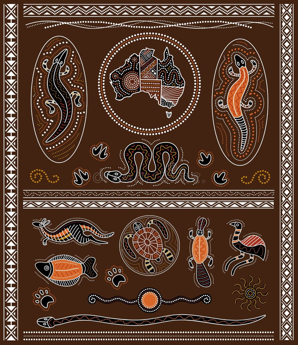 Australian Aboriginal Border Stock Illustrations – 849 Australian ...