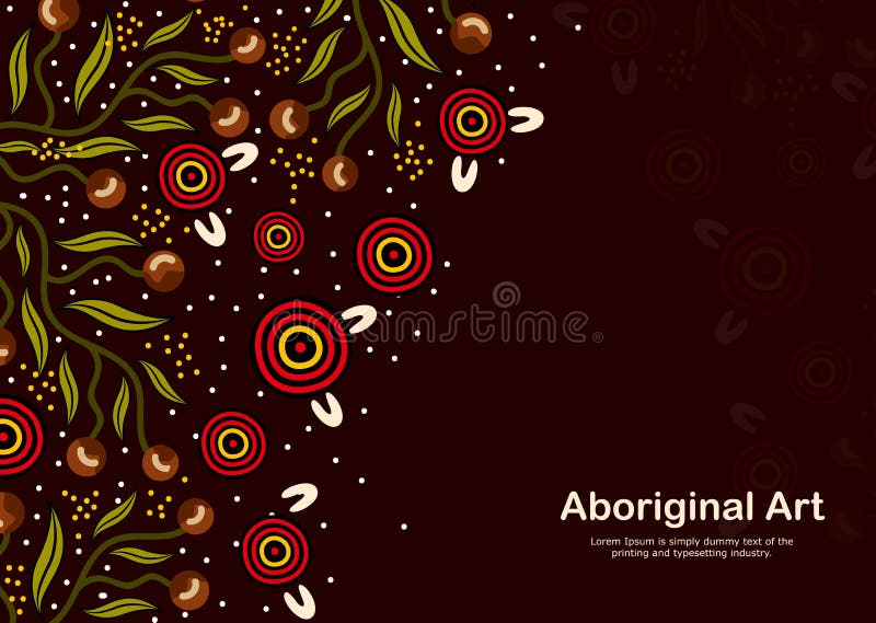 Aboriginal Dot Art Banner Background Stock Vector - Illustration of ...