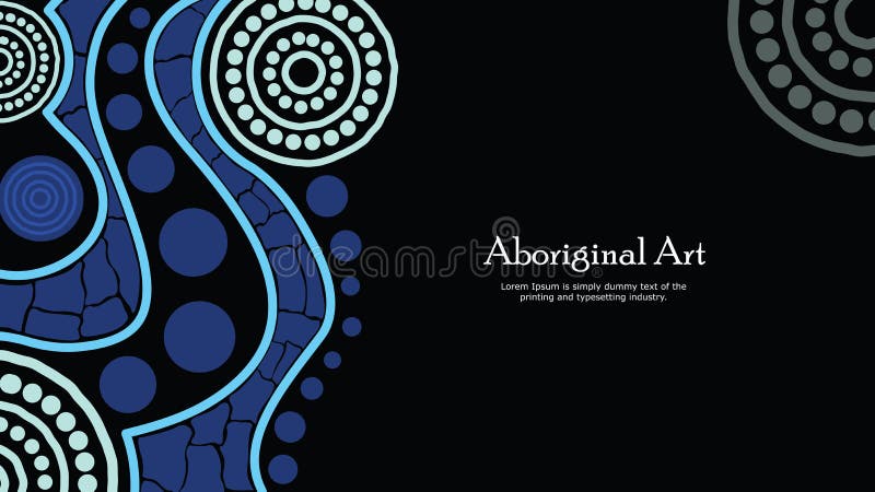 Aboriginal Dot Art Design Vector Banner with Text. Stock Illustration ...