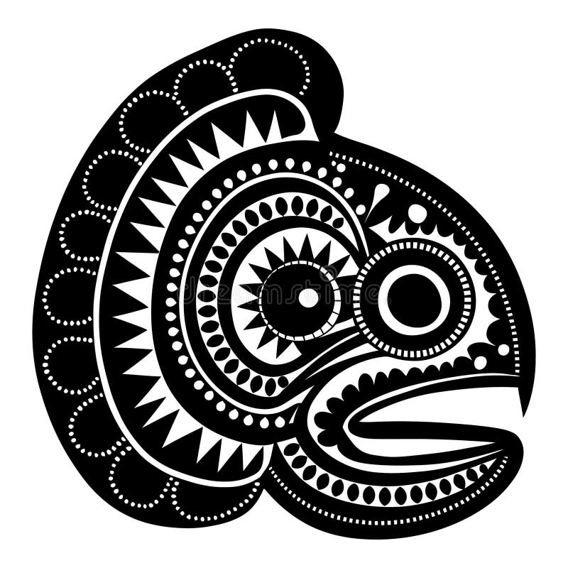 Aboriginal Dot Art Symbols Silhouette Stock Illustration - Illustration ...