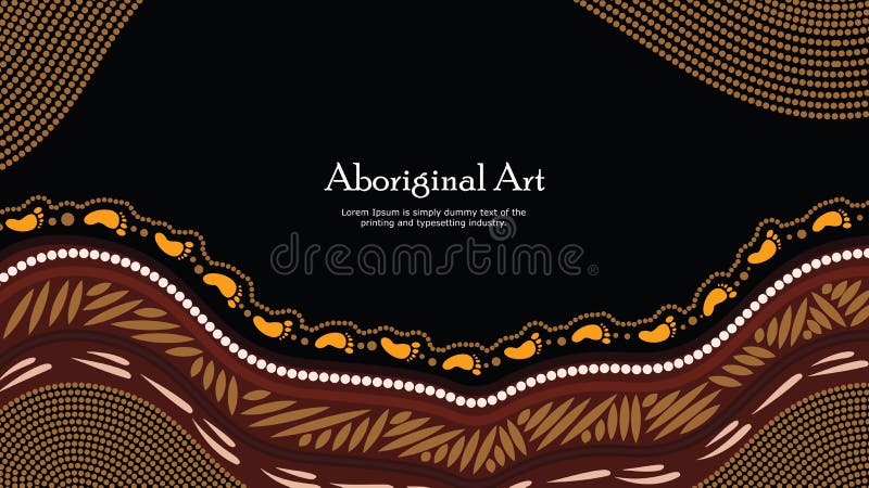 Aboriginal Dot Art Vector Banner with Text. Stock Illustration ...