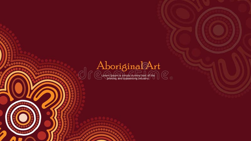 Aboriginal Dot Art Vector Banner with Text. Stock Illustration ...
