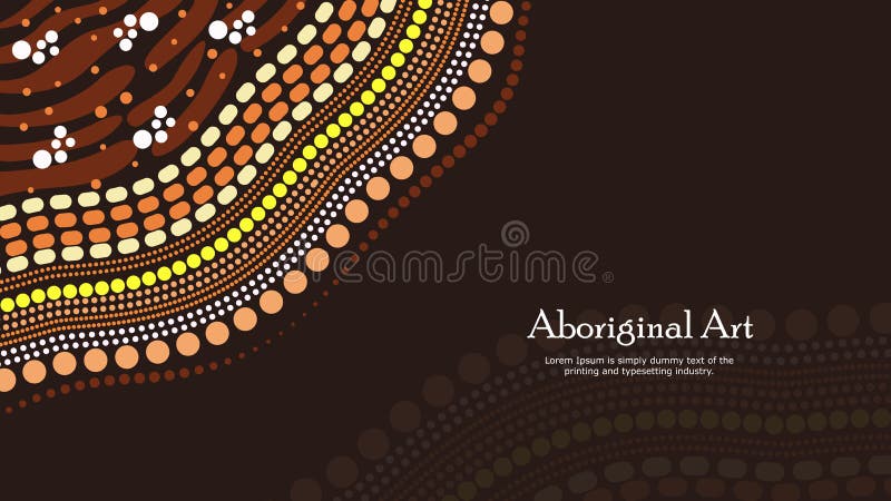 Aboriginal Dot Art Vector Banner with Text. Stock Illustration ...