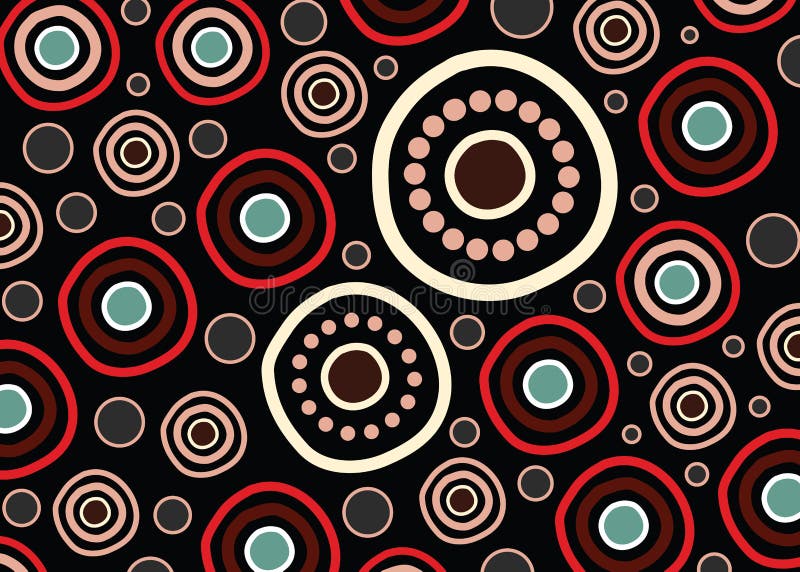 Aboriginal Dot Art Vector Circle Pattern Stock Vector - Illustration of ...