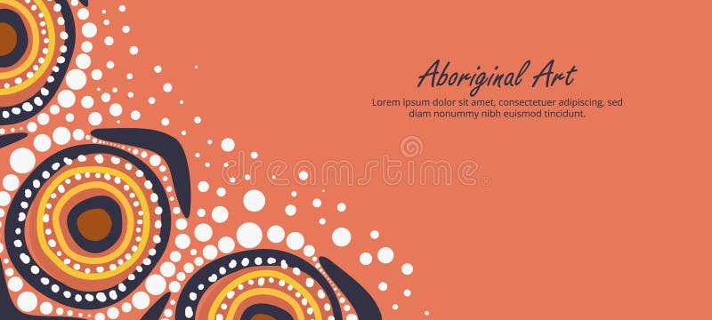 An Aboriginal Dot Design Featured on a Vector Banner. Stock ...