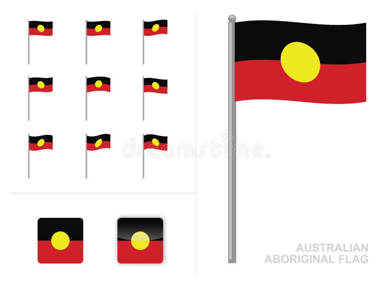 Australian Aboriginal Flag Waving Animation App Icon Vector Stock ...