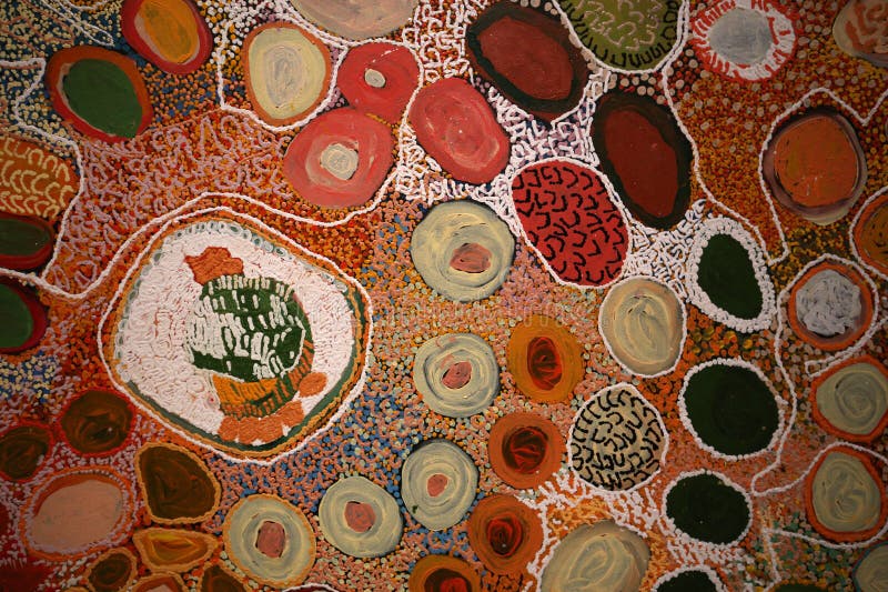 Aboriginal Paintings from Australian Artists Stock Photo - Image of ...