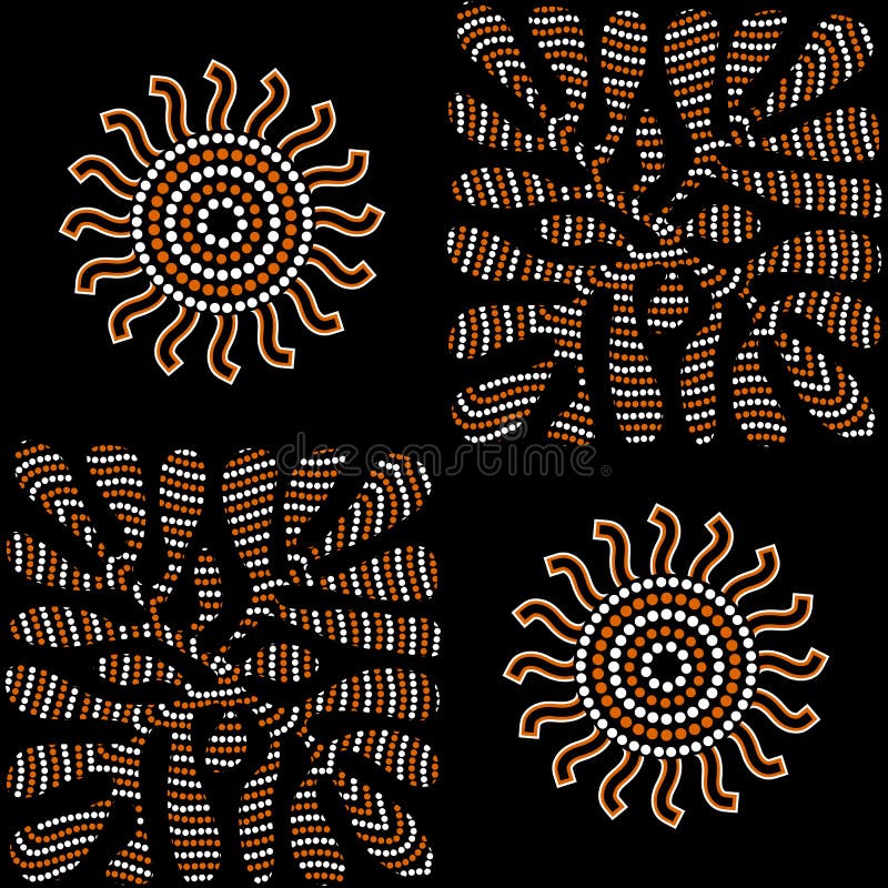 Aboriginal Seamless Vector Pattern Including Ethnic Australian Motive ...