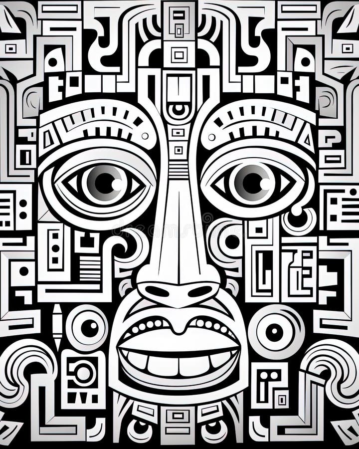 Aboriginal Style 2d Drawings in Colors on White Background Stock ...