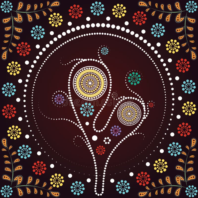 Aboriginal Tree, Aboriginal Art Vector Painting with Tree. Stock Vector ...