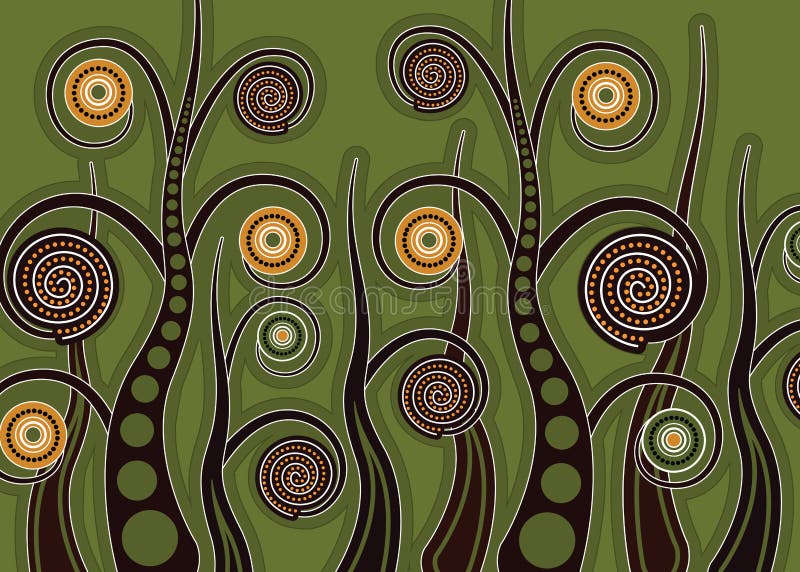 Aboriginal Tree, Aboriginal Art Vector Painting with Tree. Stock Vector ...