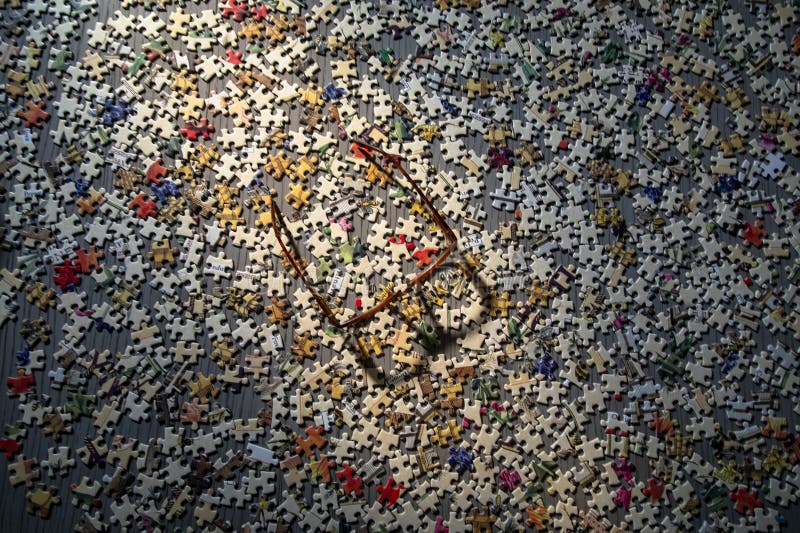 Above Angle View of Eye Glasses Casting a Shadow on a Large Group of ...