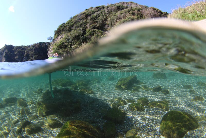 Above & Below Japan the Secret Underwater Rock Garden Stock Photo ...