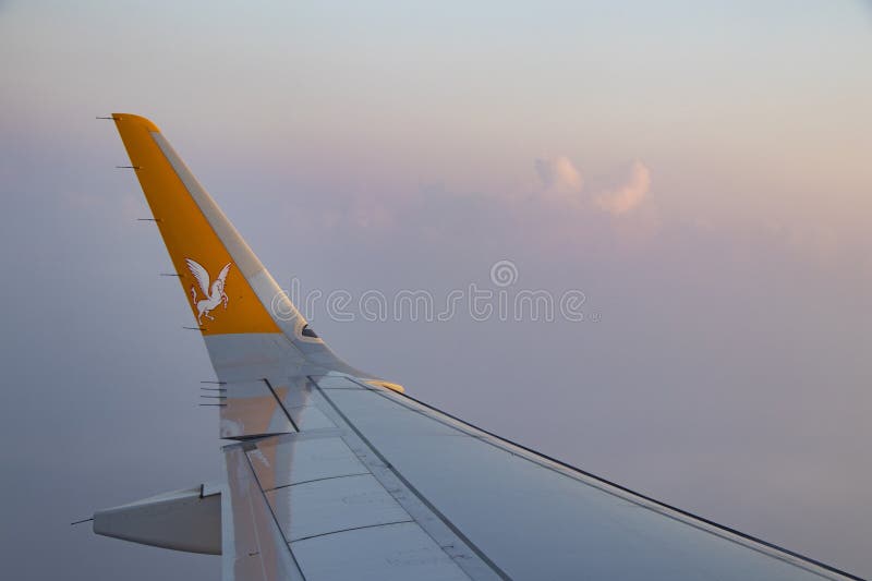 Above the Clouds with the Airline Pegasus To Turkey Editorial Stock ...