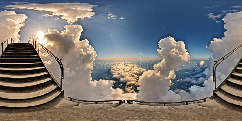 Above the Clouds, Stairway To Heaven. 360 Degrees Seamless Spherical ...
