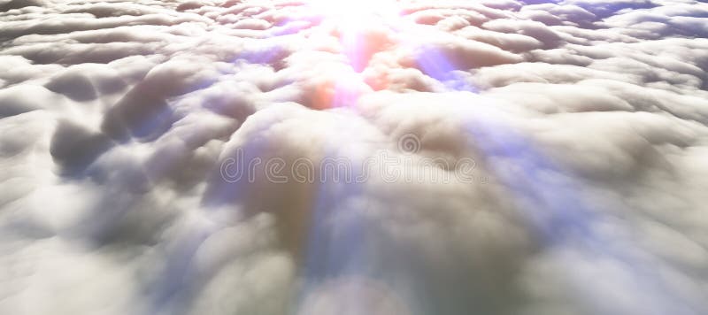 Above Clouds Sun Ray Illustration Stock Illustration - Illustration of ...