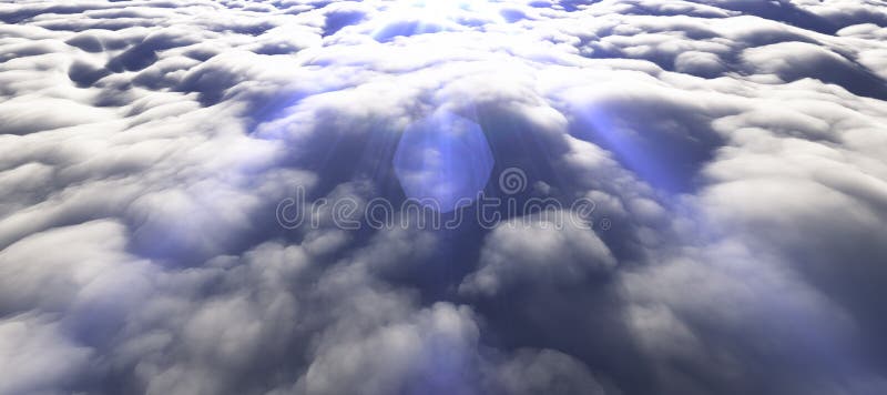 Above Clouds Sun Ray Illustration Stock Illustration - Illustration of ...