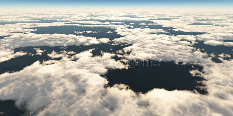 Above Clouds Sun Ray, 3d Rendering Stock Illustration - Illustration of ...