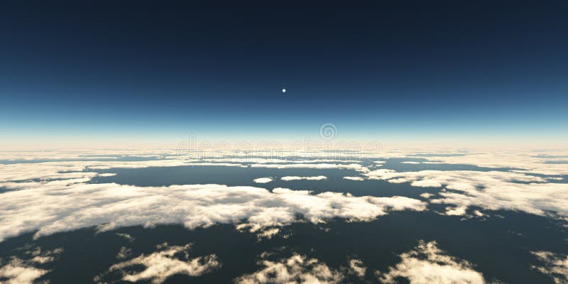 Above Clouds Sun Ray, 3d Rendering Stock Illustration - Illustration of ...
