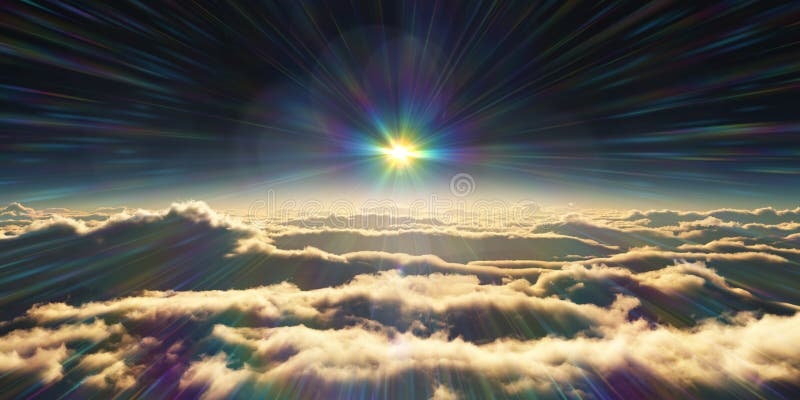 Above Clouds Sunrise Sun Ray Illustration Stock Illustration ...