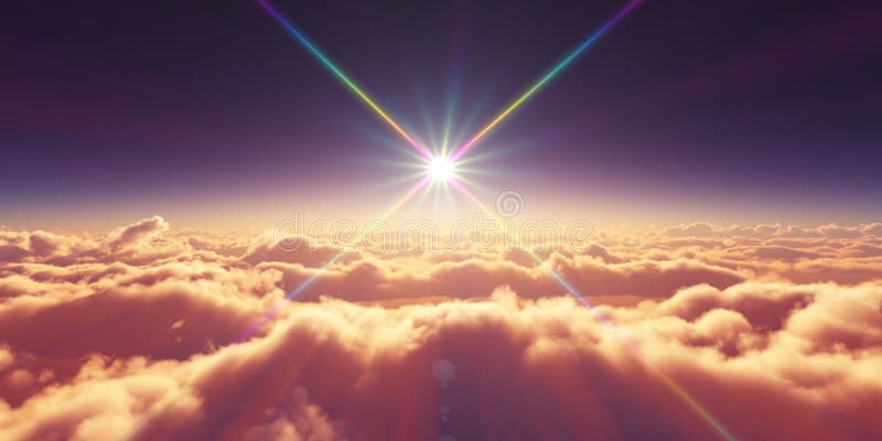 Above Clouds Sunrise Sun Ray Illustration Stock Illustration ...