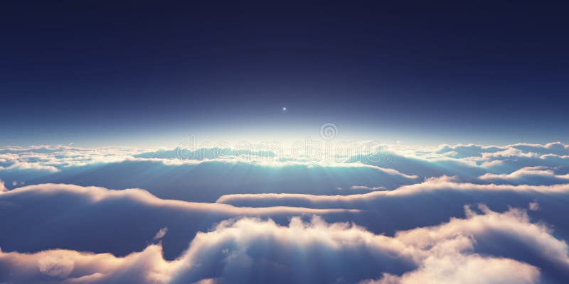 Above Clouds Sunrise Sun Ray Illustration Stock Illustration ...