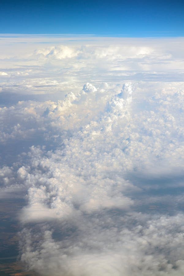 Above the Clouds, View Above Clouds from Airplane Window, by Airplane Stock Image - Image of ...