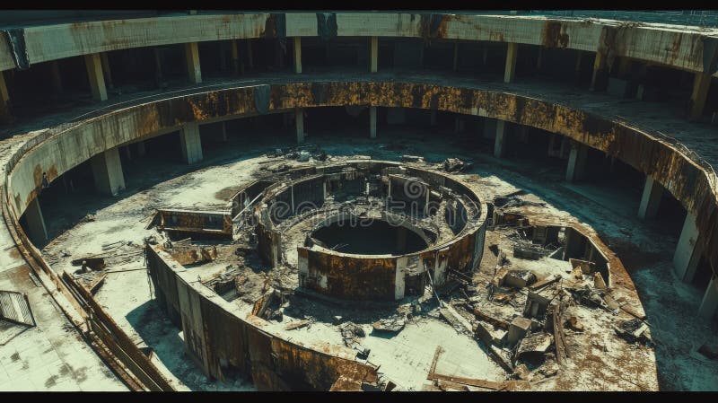 From Above, a Colossal, Circular Construction Site is Visible, Boasting ...