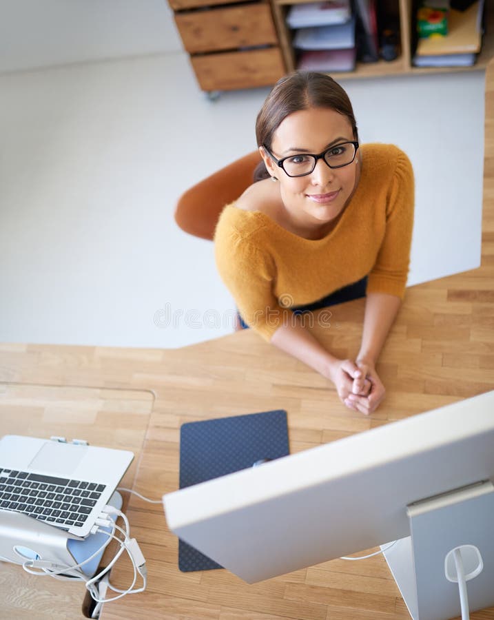 Above, Computer and Hands of Person on Desk with Internet Research for ...
