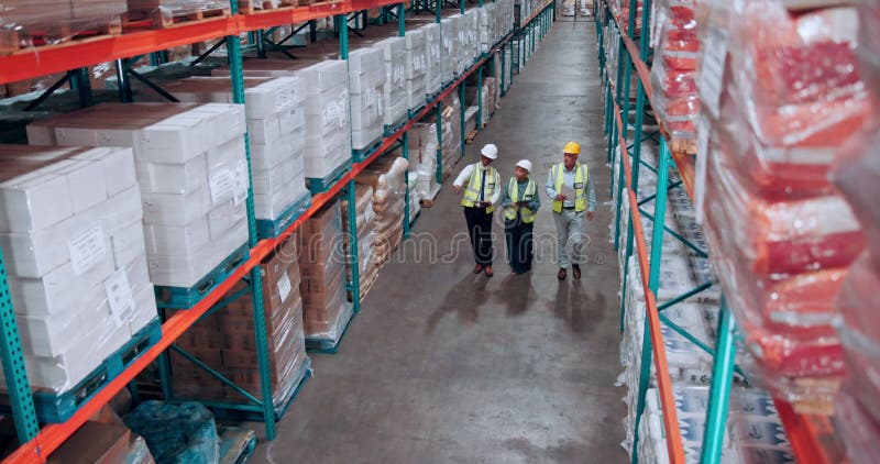 Above, Distribution and People in Warehouse, Planning and Discussion ...