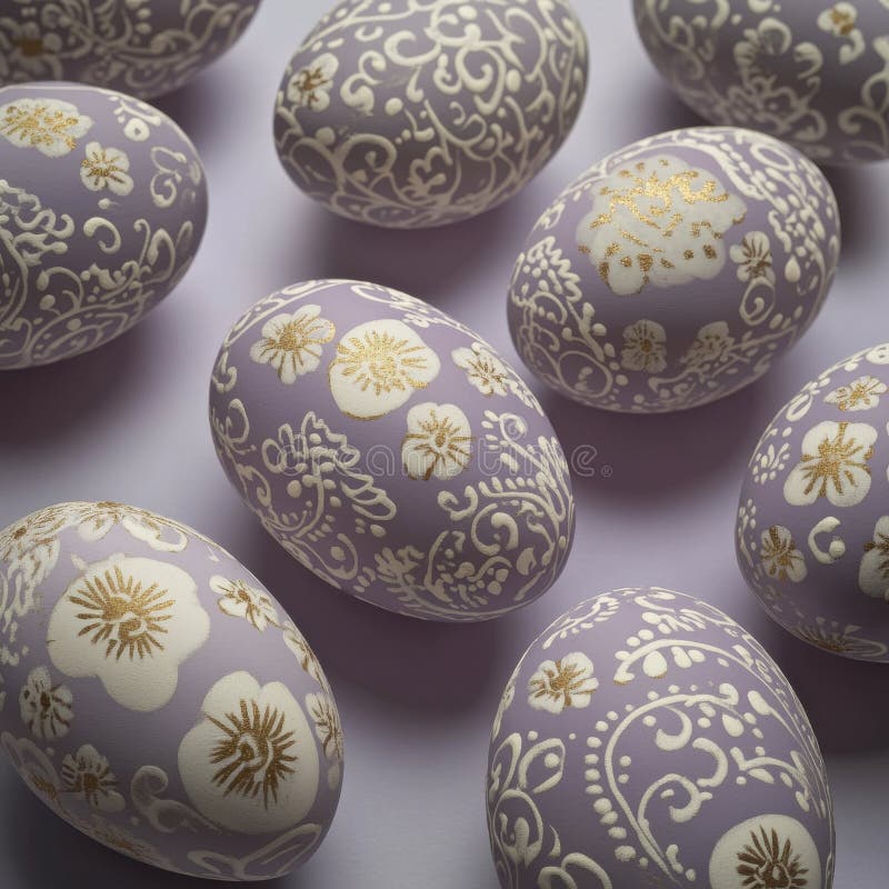 From Above, a Frame for Easter is Pictured, Complete with Purple Eggs ...